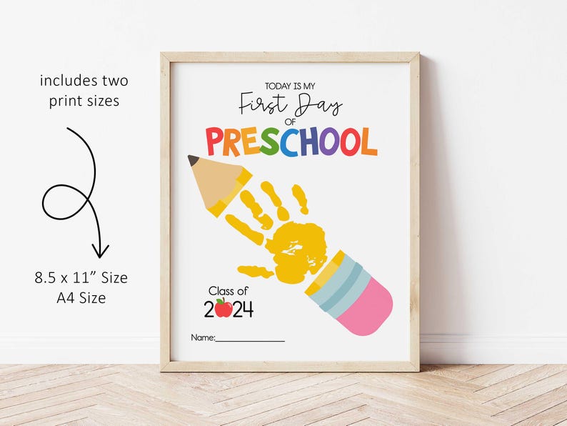 First Day of Preschool Handprint First Day of School Craft Preschool ...