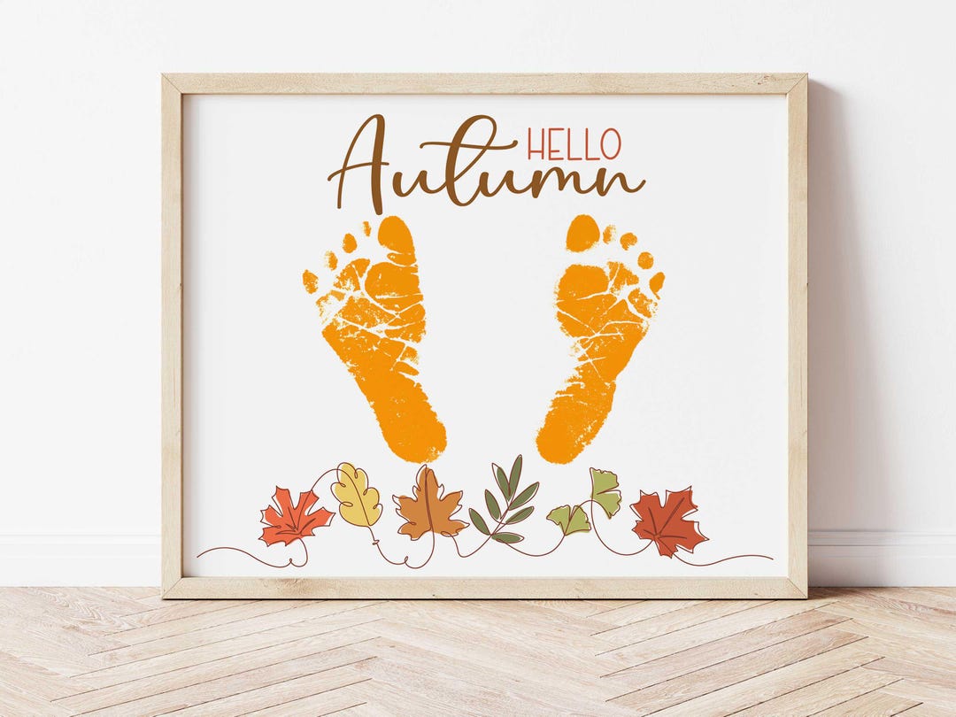 Autumn Handprint Craft - Autumn Footprint Craft - Thanksgiving Craft ...