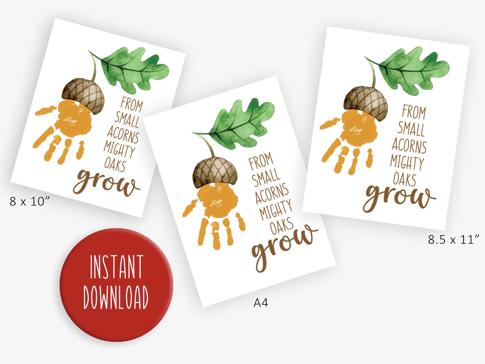 Fall Handprint Craft - Acorn Handprint Craft - Preschool Thanksgiving ...