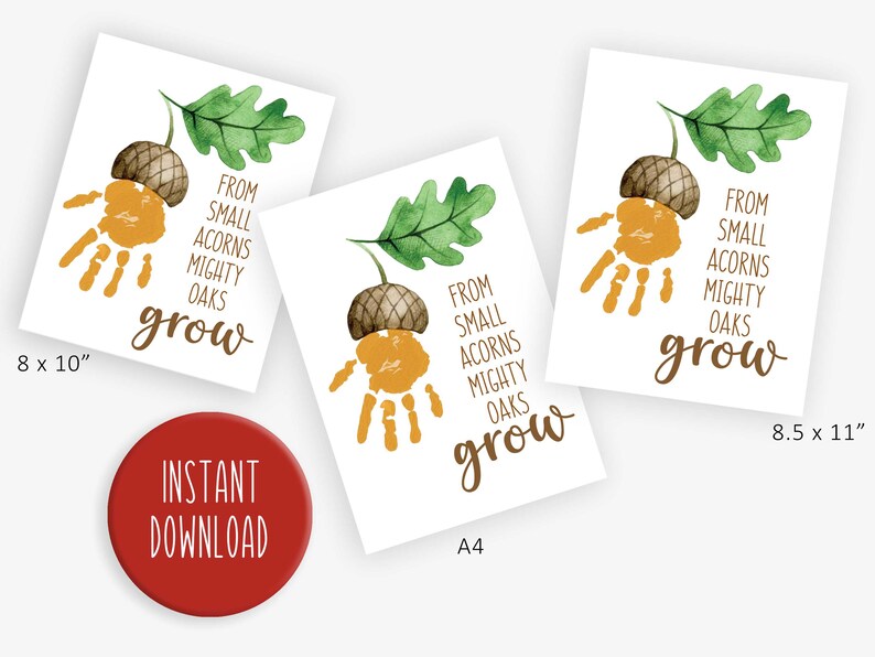 Fall Handprint Craft - Acorn Handprint Craft - Preschool Thanksgiving ...