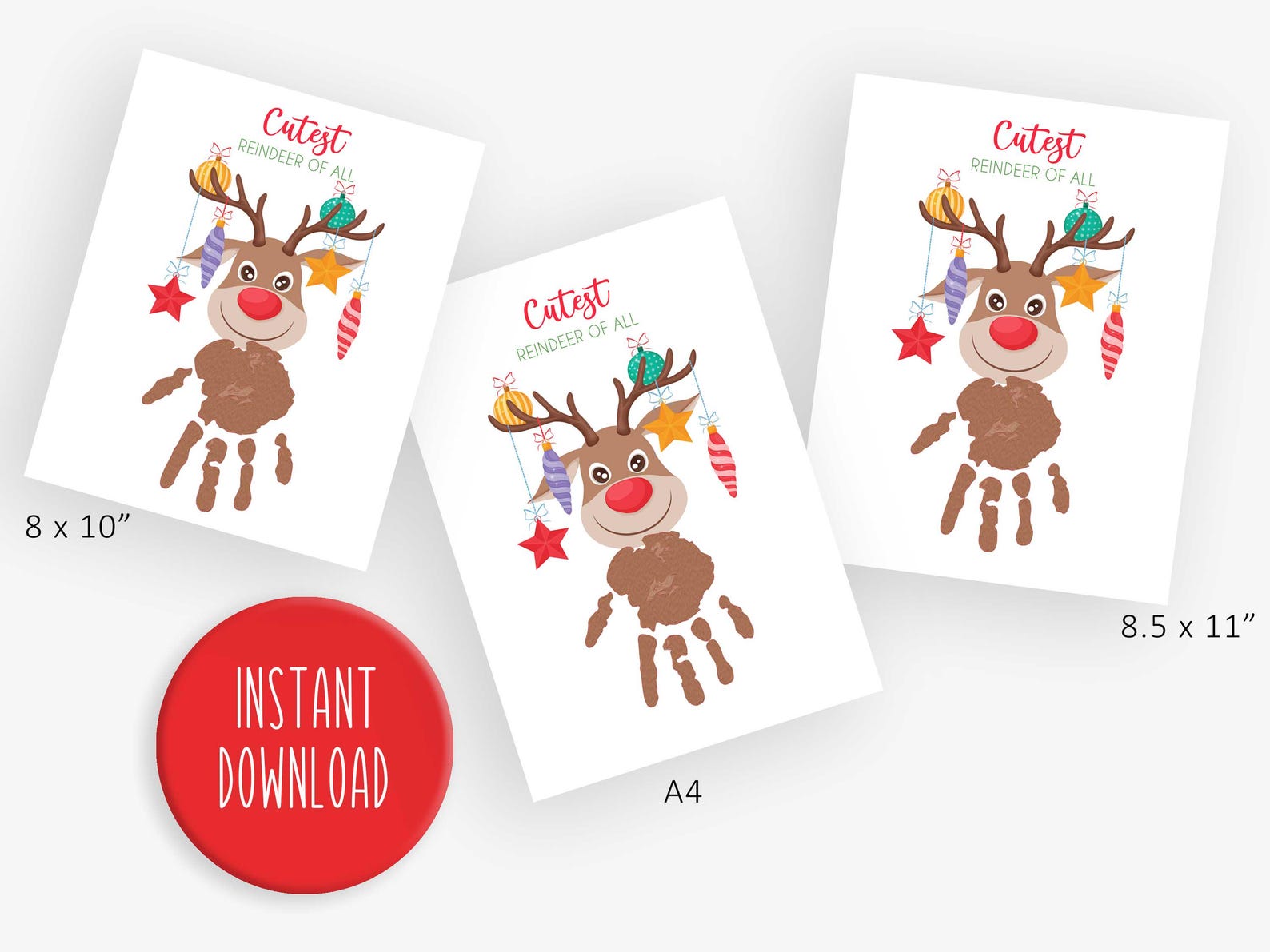 Christmas Handprint Craft - Reindeer Handprint Craft - Reindeer ...