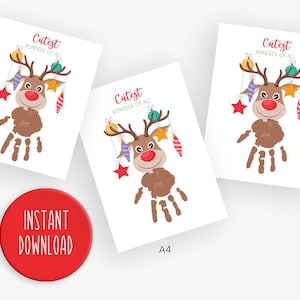 Christmas Handprint Craft Reindeer Handprint Craft Reindeer Handprint ...