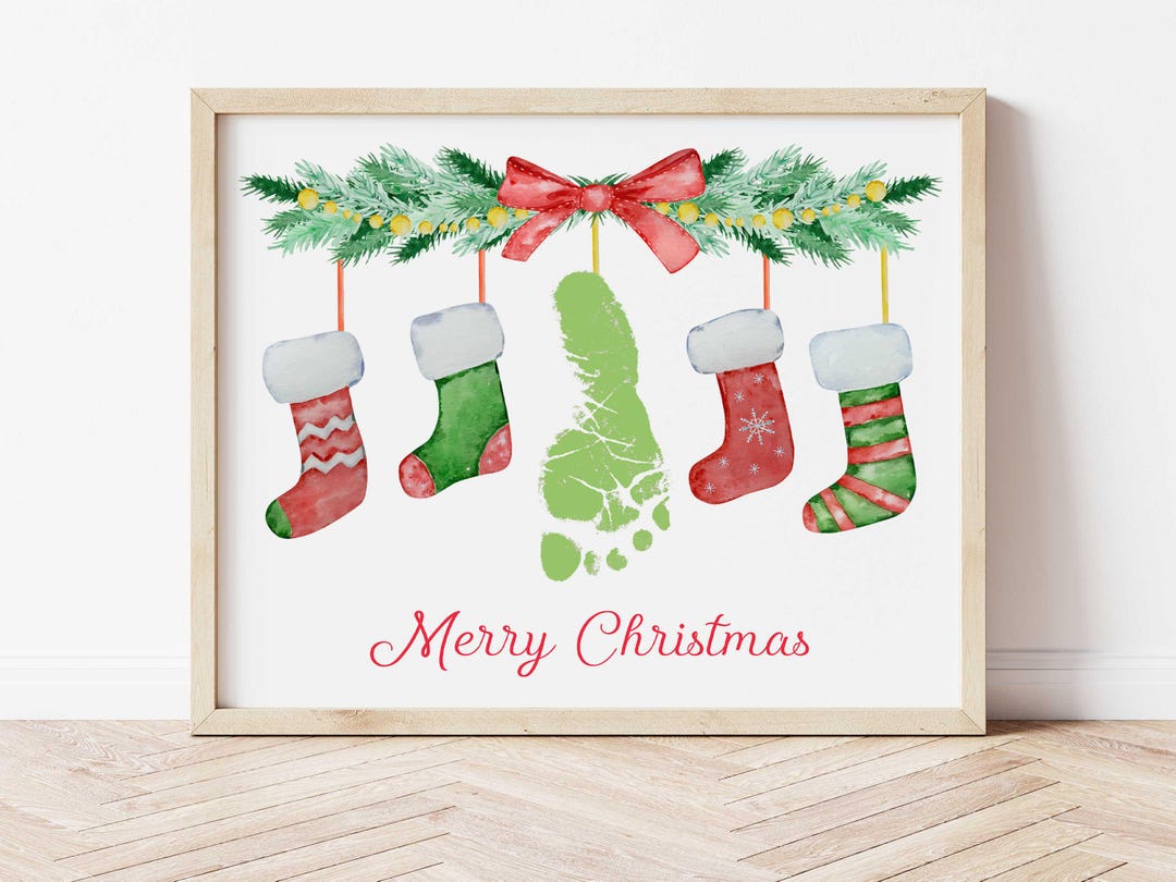 Christmas Footprint Art - Christmas Footprint Craft - Baby's First ...