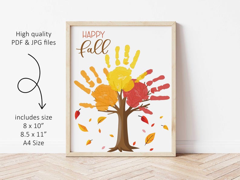 Fall Handprint Craft - Preschool Fall Craft - Preschool Thanksgiving ...
