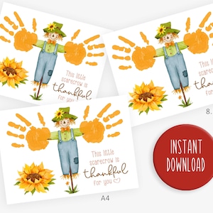 Autumn Handprint Craft - Scarecrow Handprint Craft - Thanksgiving Craft ...