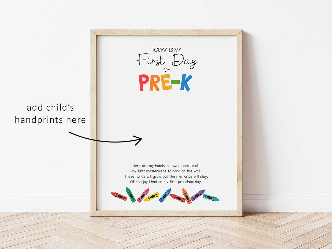 First Day of Pre K Handprint - First Day of School Craft - Preschool ...