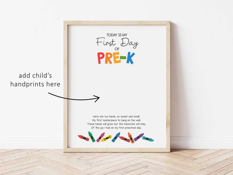 First Day of Pre K Handprint - First Day of School Craft - Preschool ...