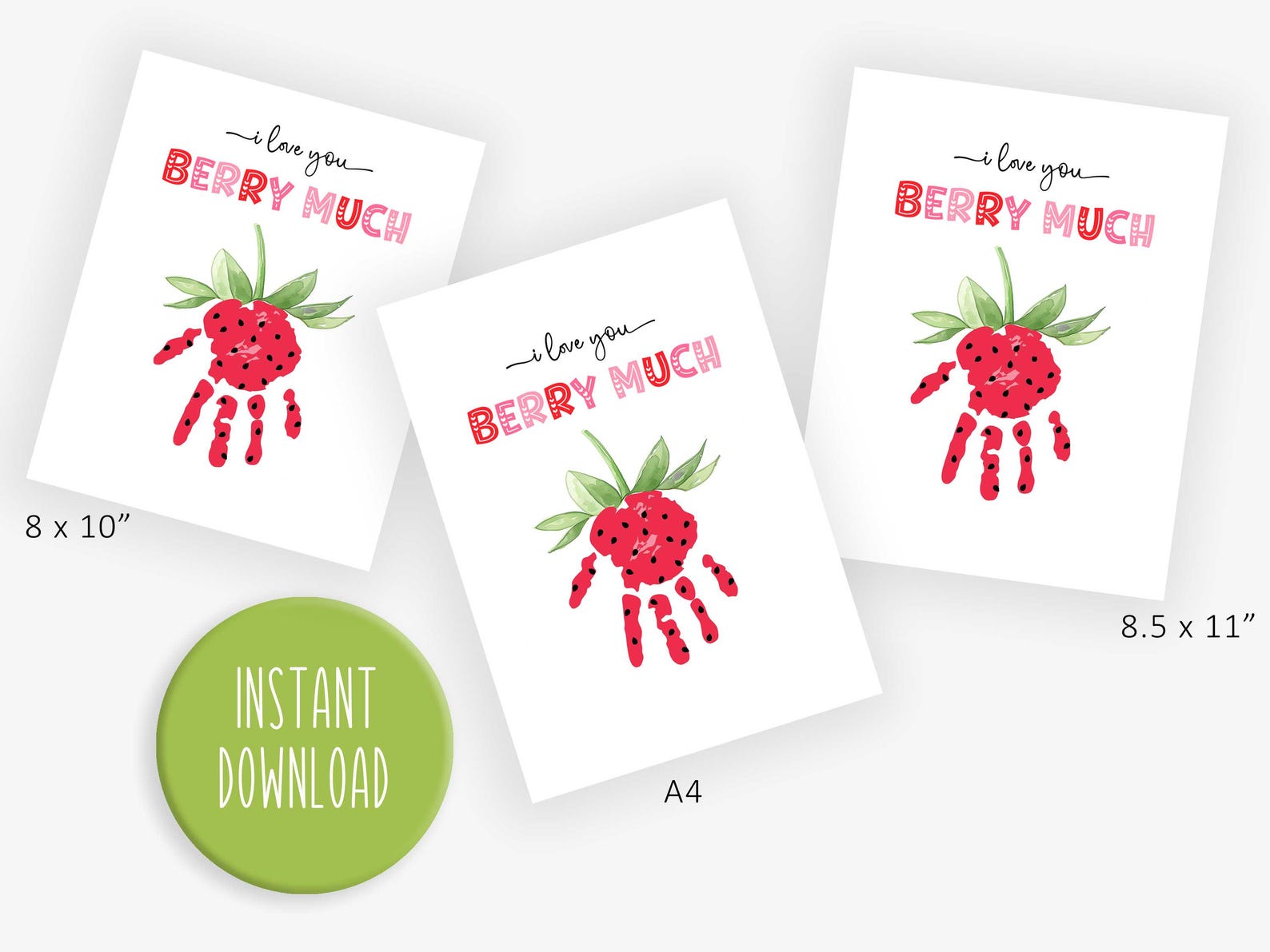 Mother's Day Handprint - Father's Day Handprint - Strawberry Handprint ...