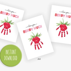 Mother's Day Handprint - Father's Day Handprint - Strawberry Handprint ...
