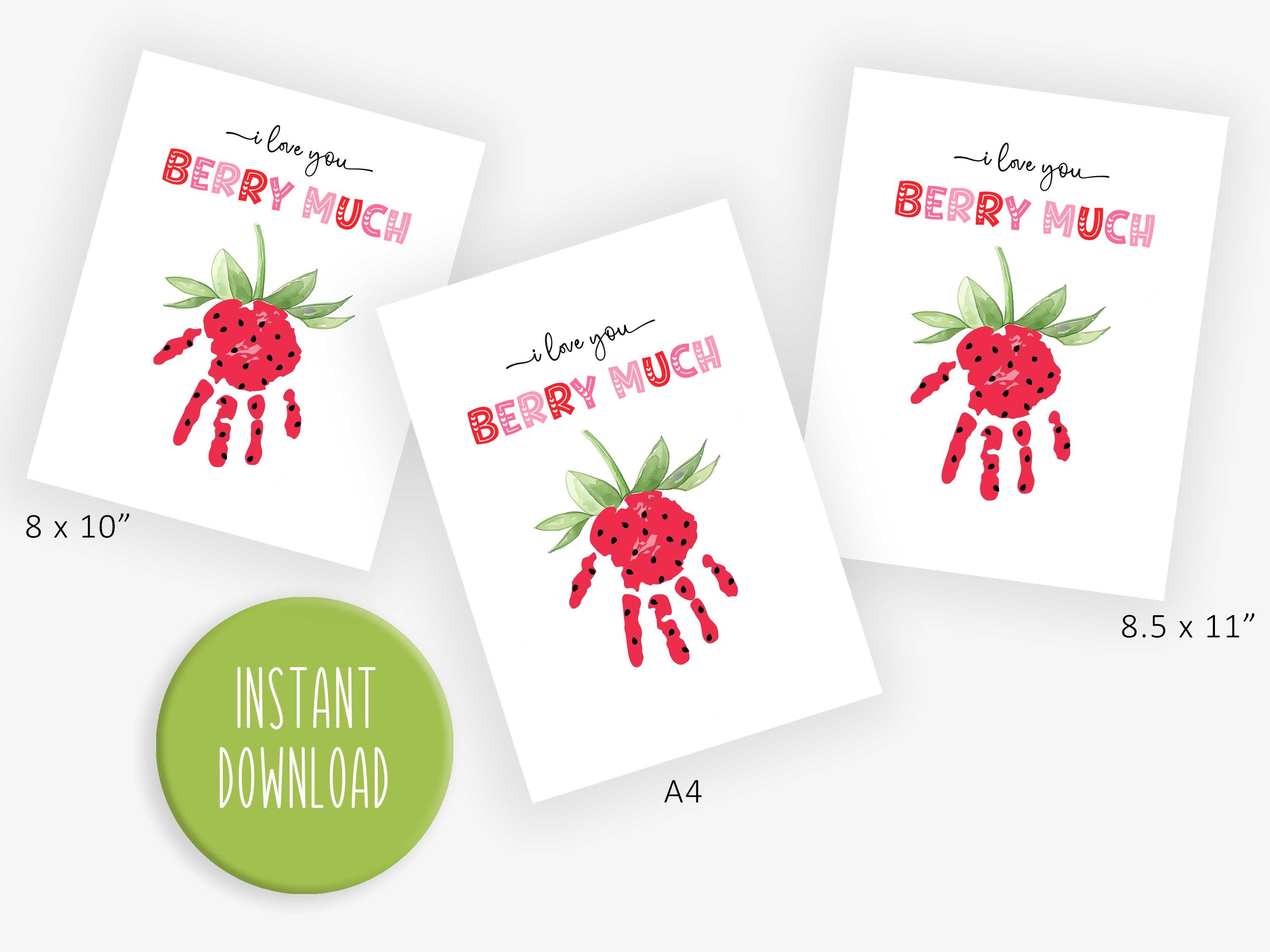 Mother's Day Handprint - Father's Day Handprint - Strawberry Handprint ...