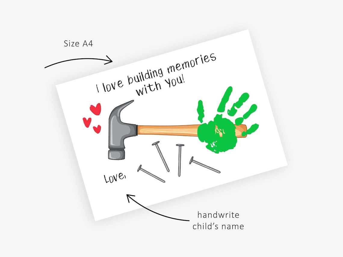 Handprint Craft for Dad Handprint Card for Dad Father's Day Handprint ...
