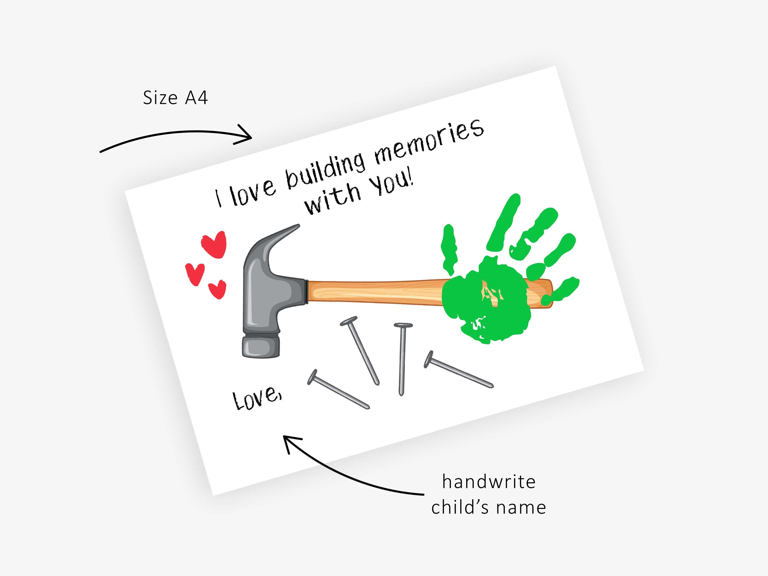 Handprint Craft for Dad Handprint Card for Dad Father's Day Handprint ...