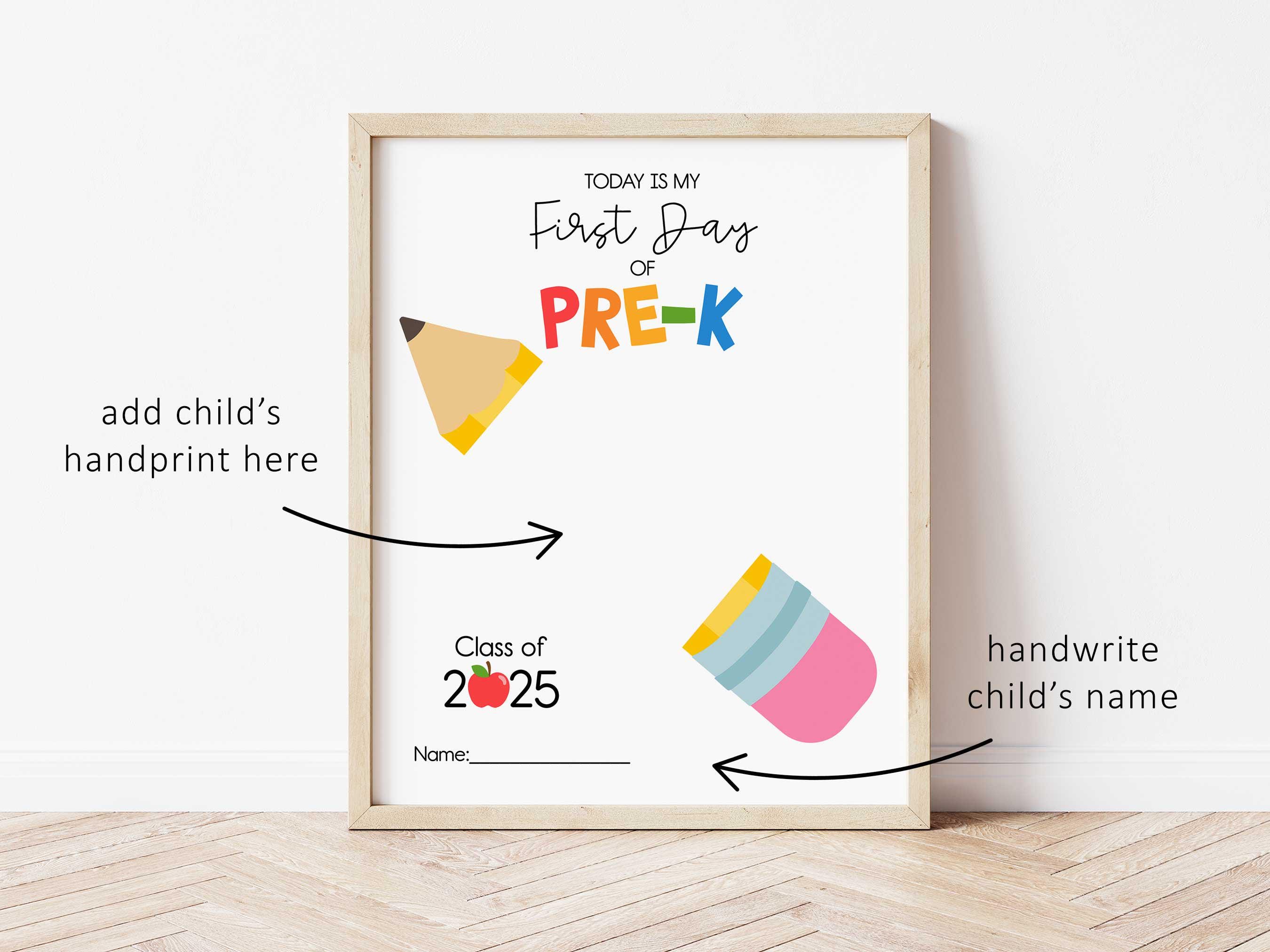 First Day of Preschool Handprint - First Day of Pre K Craft - Preschool ...