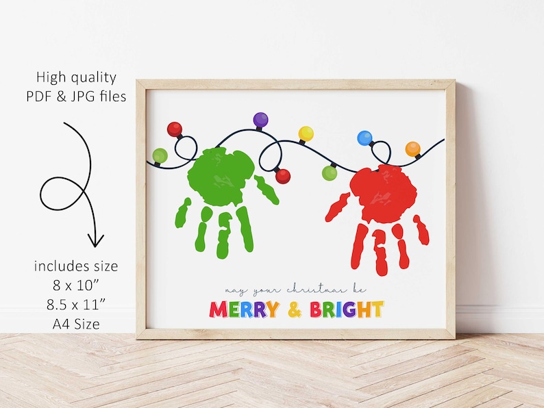 Christmas Handprint Craft - Merry and Bright Handprint Craft ...