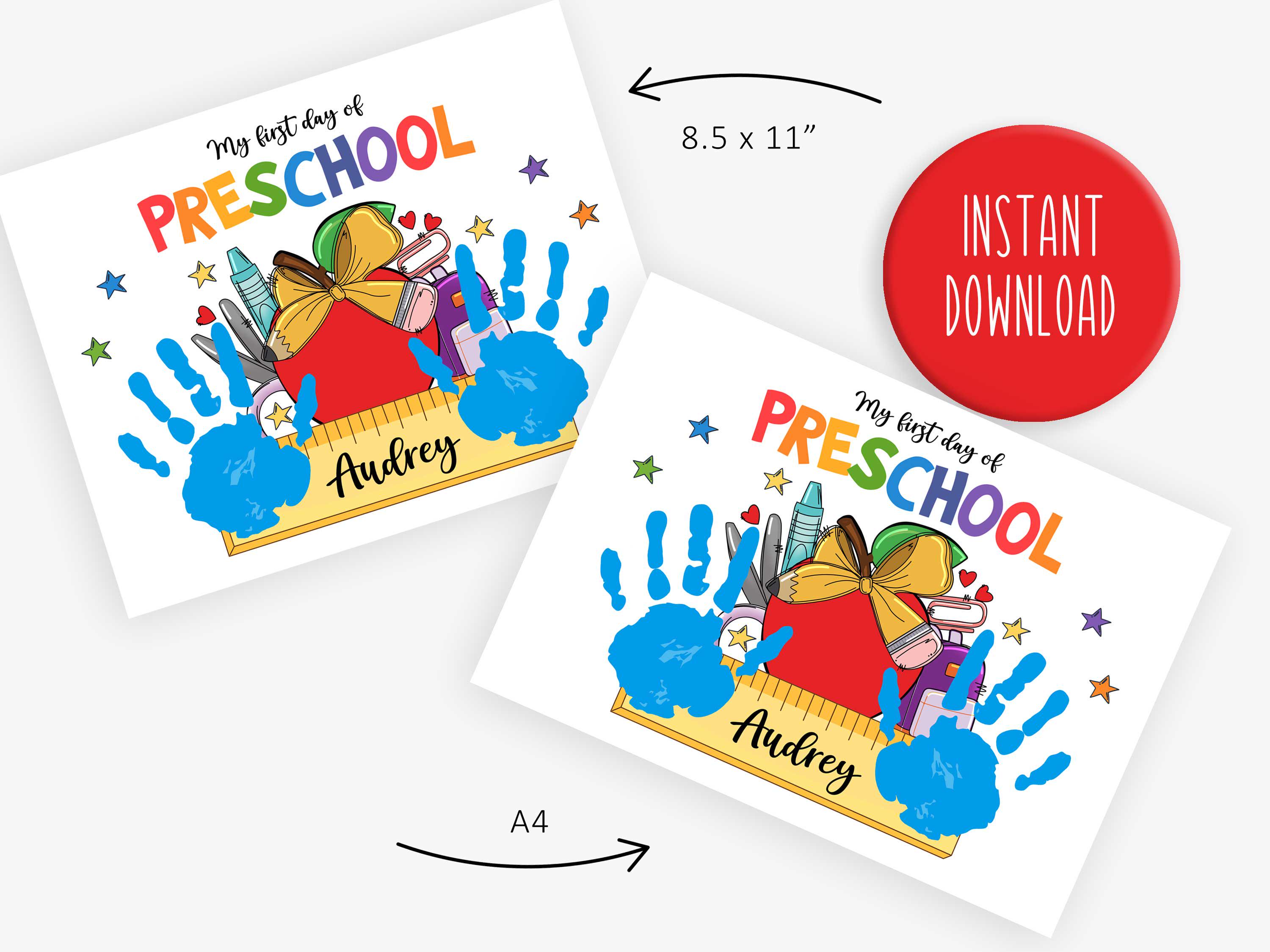 First Day of Preschool Handprint First Day of School Craft Preschool ...