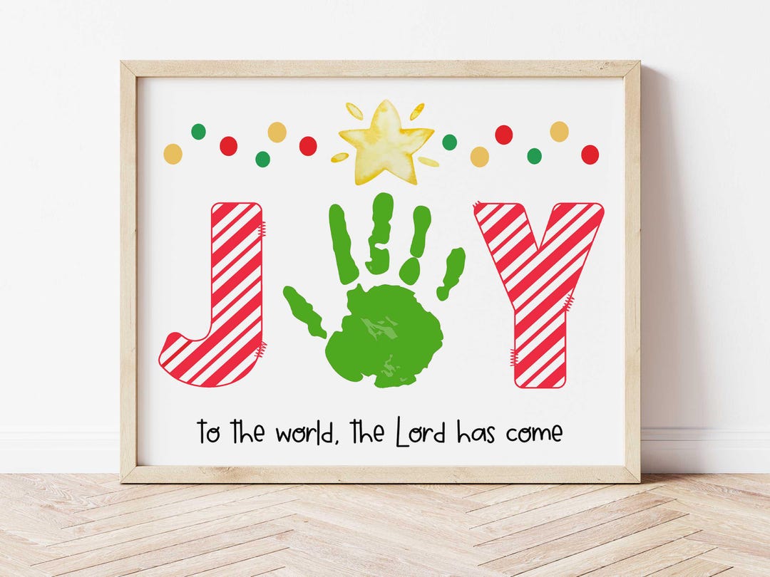 Christmas Handprint Craft - Joy Handprint Craft - Christmas Handprint ...