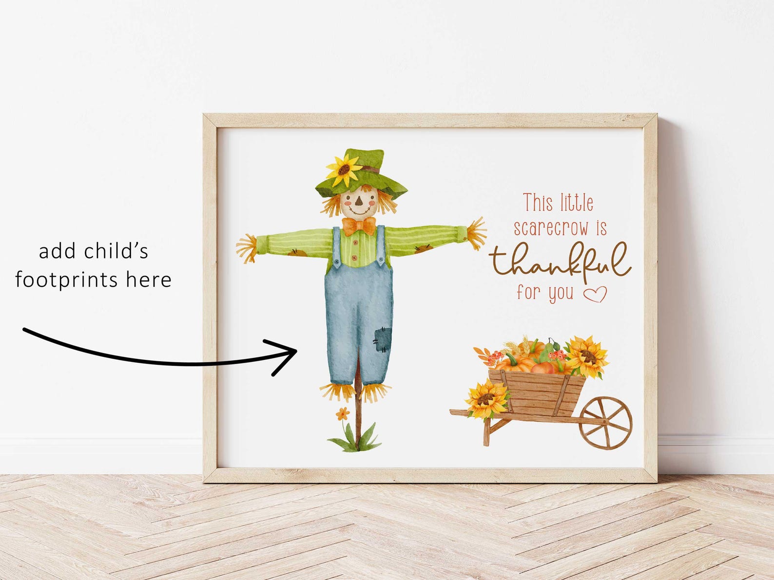 Autumn Footprint Craft - Scarecrow Footprint Craft - Thanksgiving Craft ...