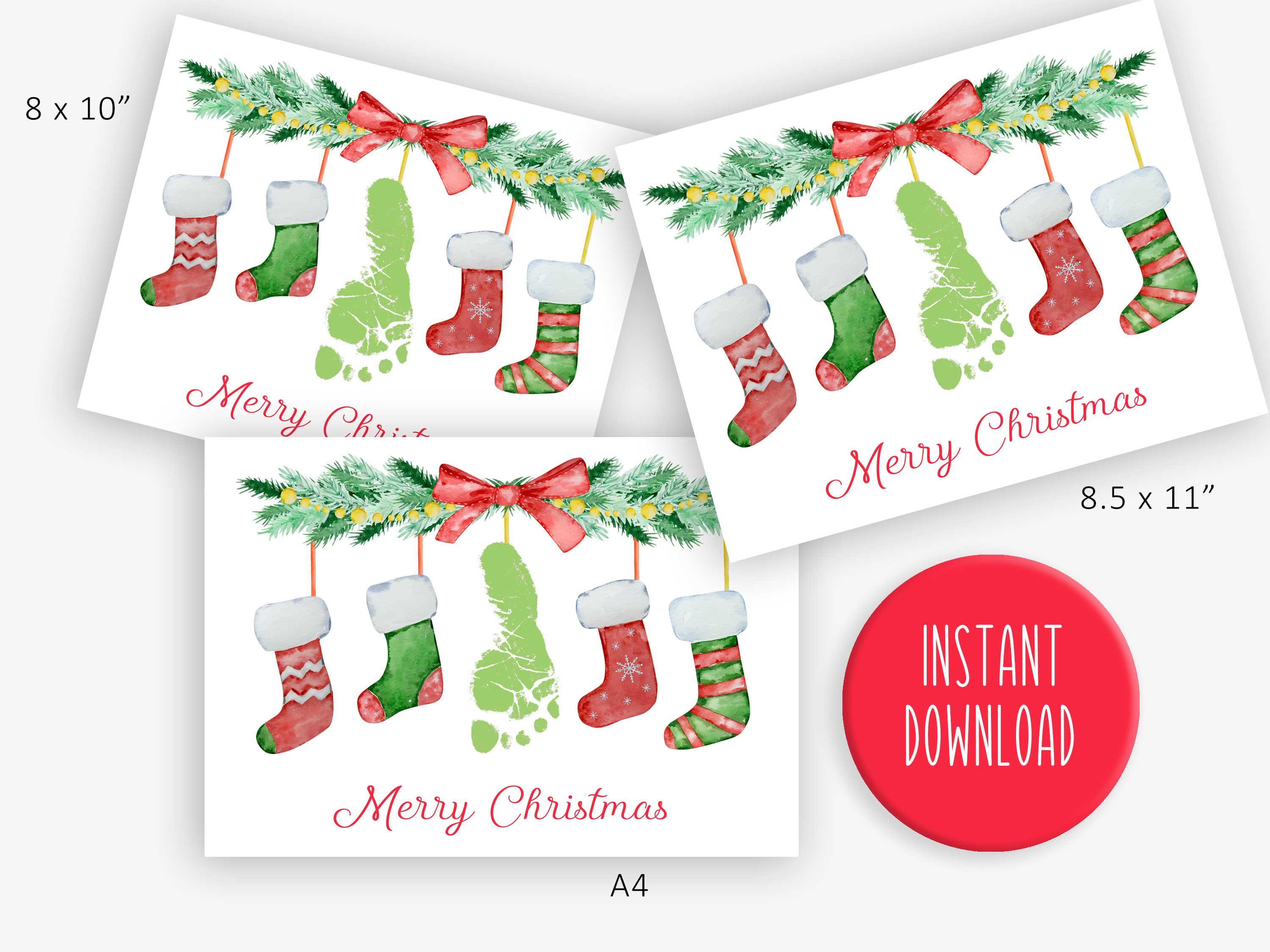 Christmas Footprint Art - Christmas Footprint Craft - Baby's First ...