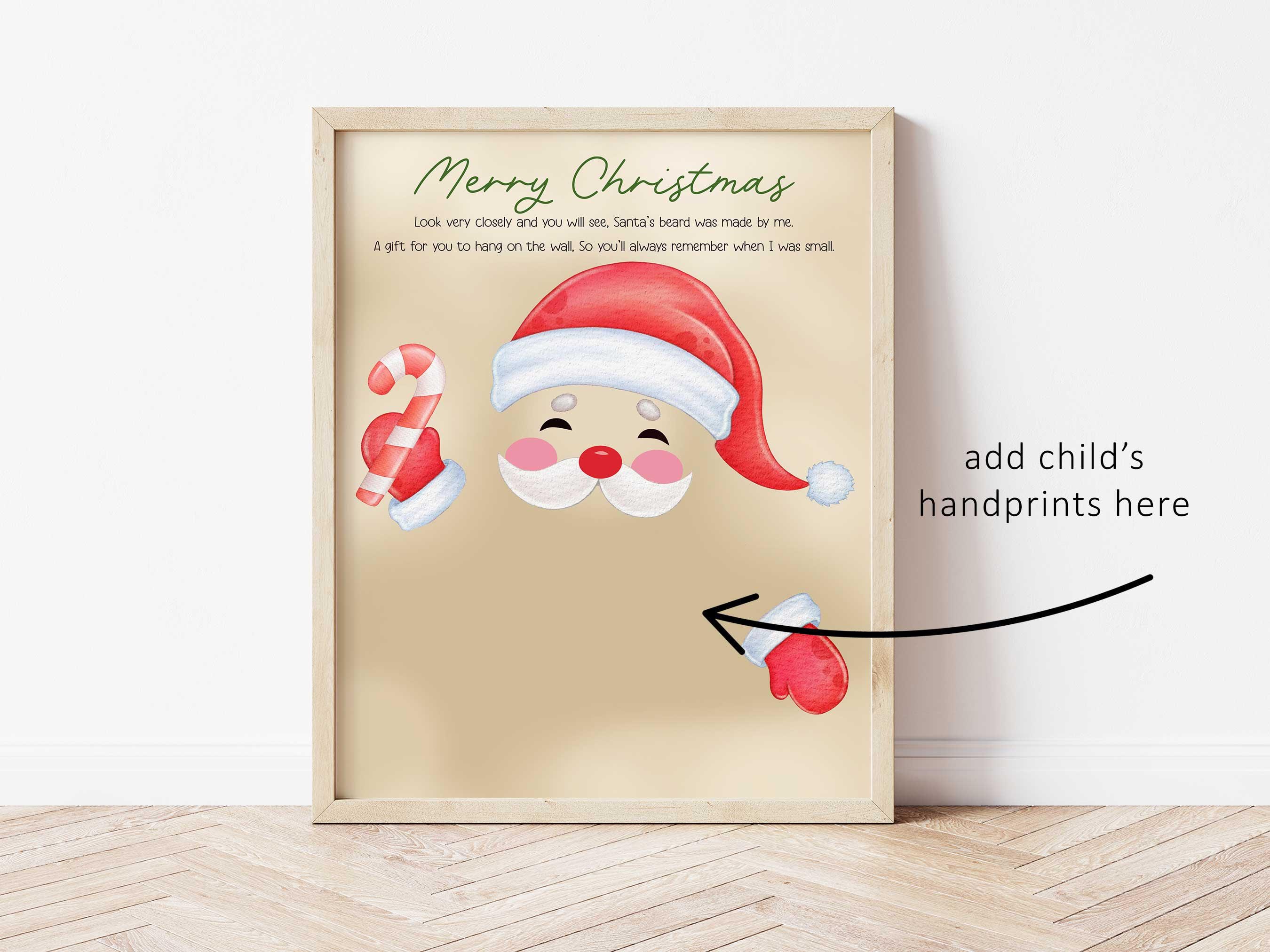 Christmas Handprint Craft - Santa Handprint Craft - Santa Handprint Art ...