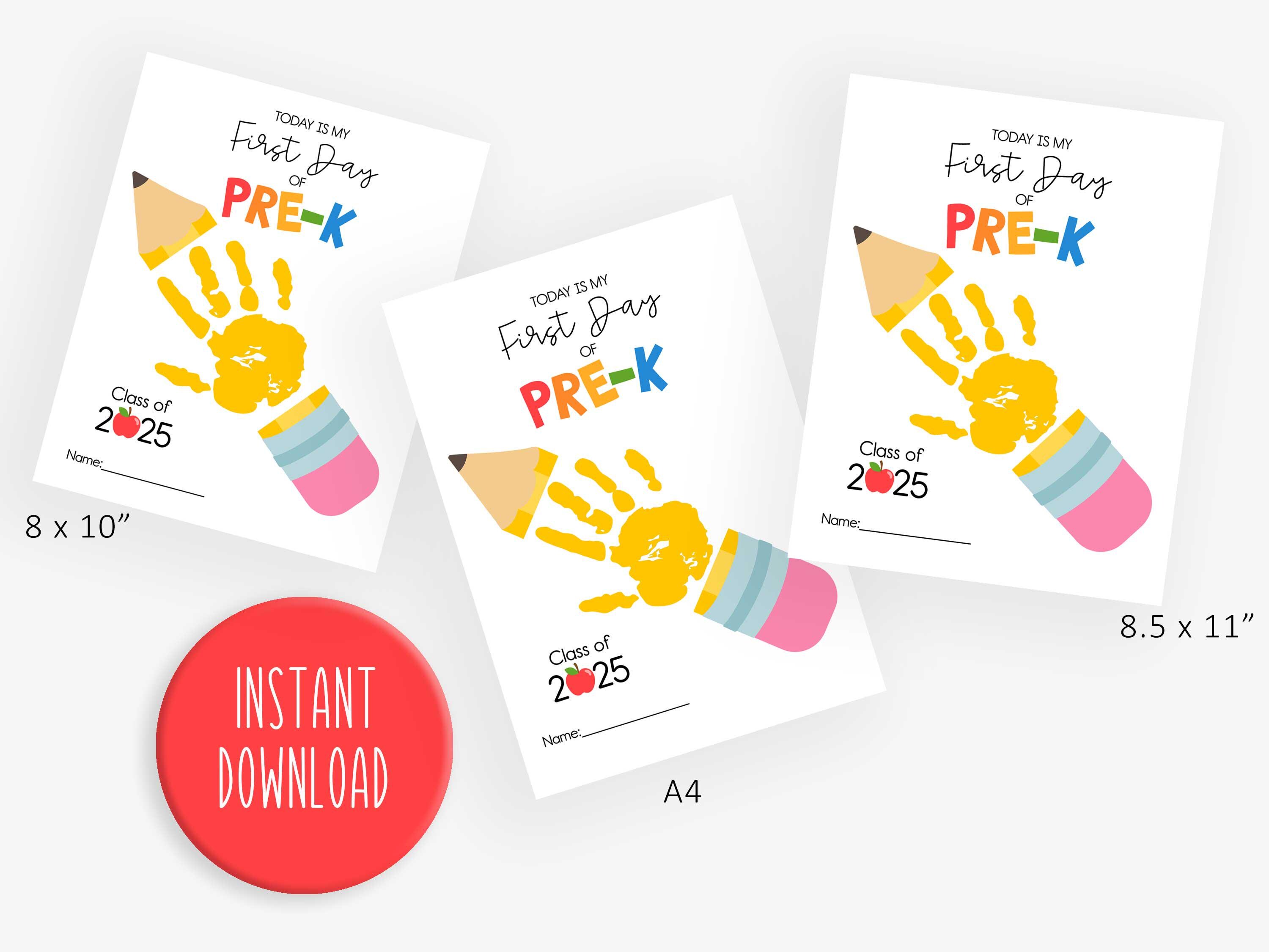 First Day of Preschool Handprint - First Day of Pre K Craft - Preschool ...