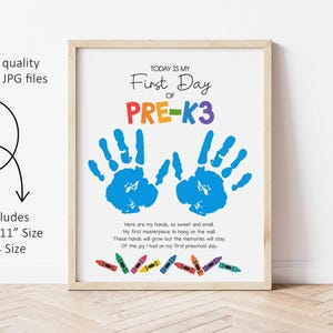 First Day of Pre K3 Handprint - First Day of School Craft - Preschool ...