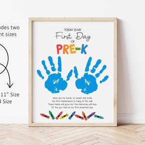 First Day of Pre K Handprint - First Day of School Craft - Preschool ...