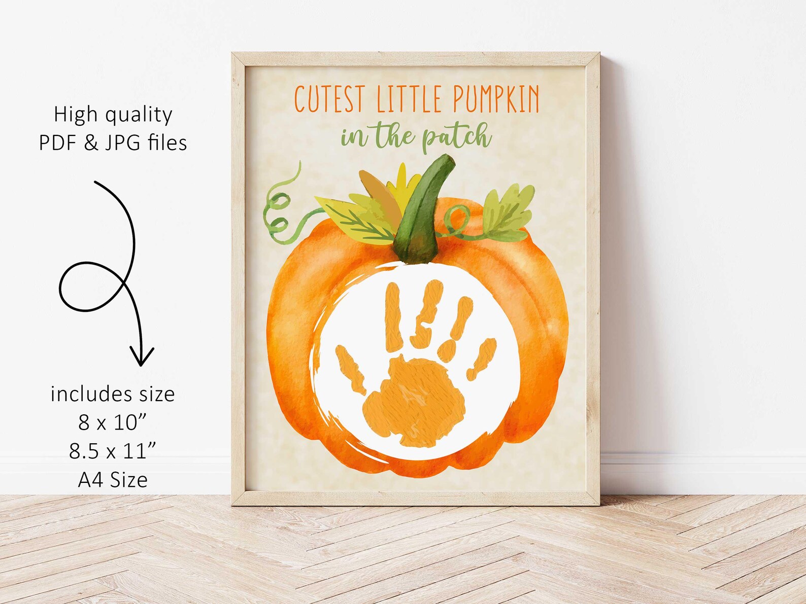 Pumpkin Handprint Craft - Preschool Pumpkin Craft - Halloween Handprint ...