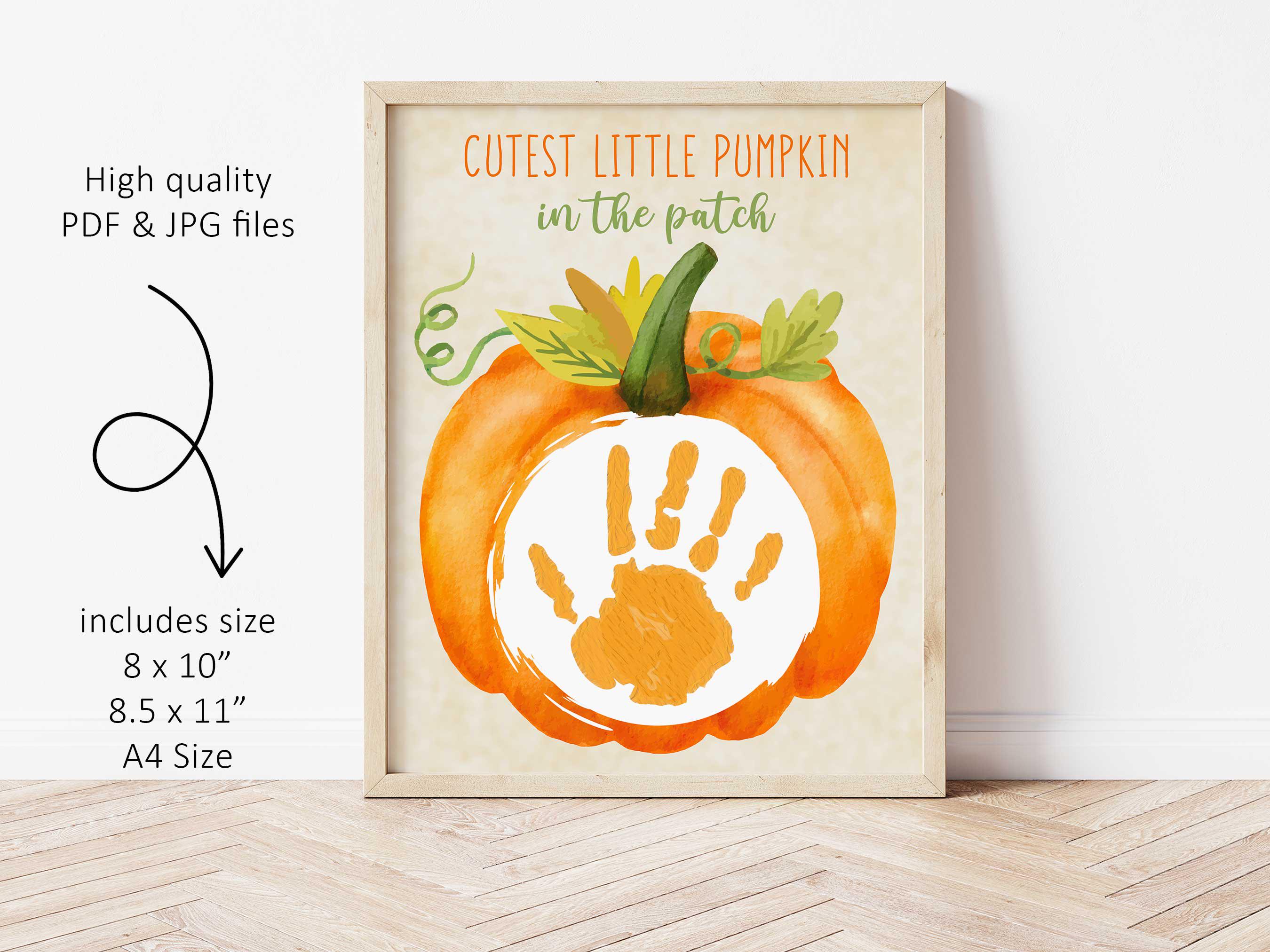 Pumpkin Handprint Craft - Preschool Pumpkin Craft - Halloween Handprint ...