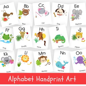 Alphabet Handprint - Animal Alphabet Handprint - Preschool Alphabet ...