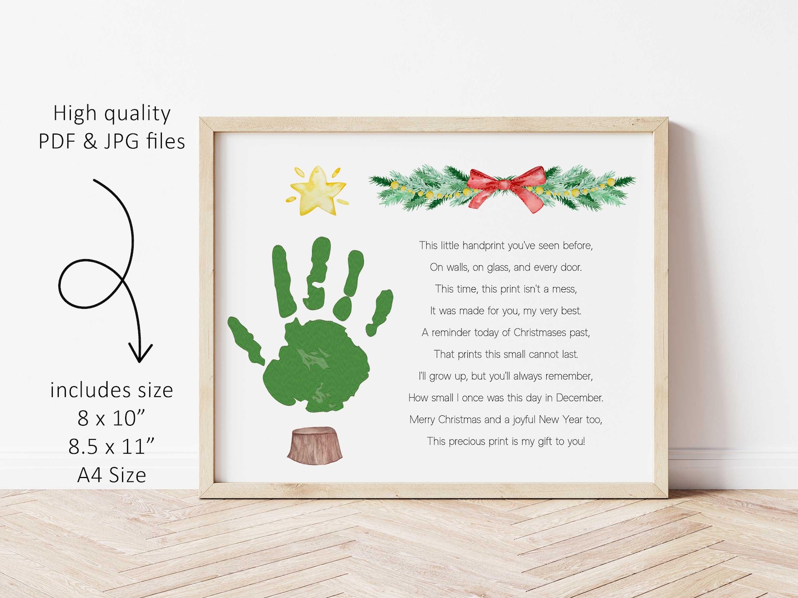 Christmas Handprint Craft - Christmas Handprint Poem - Christmas ...