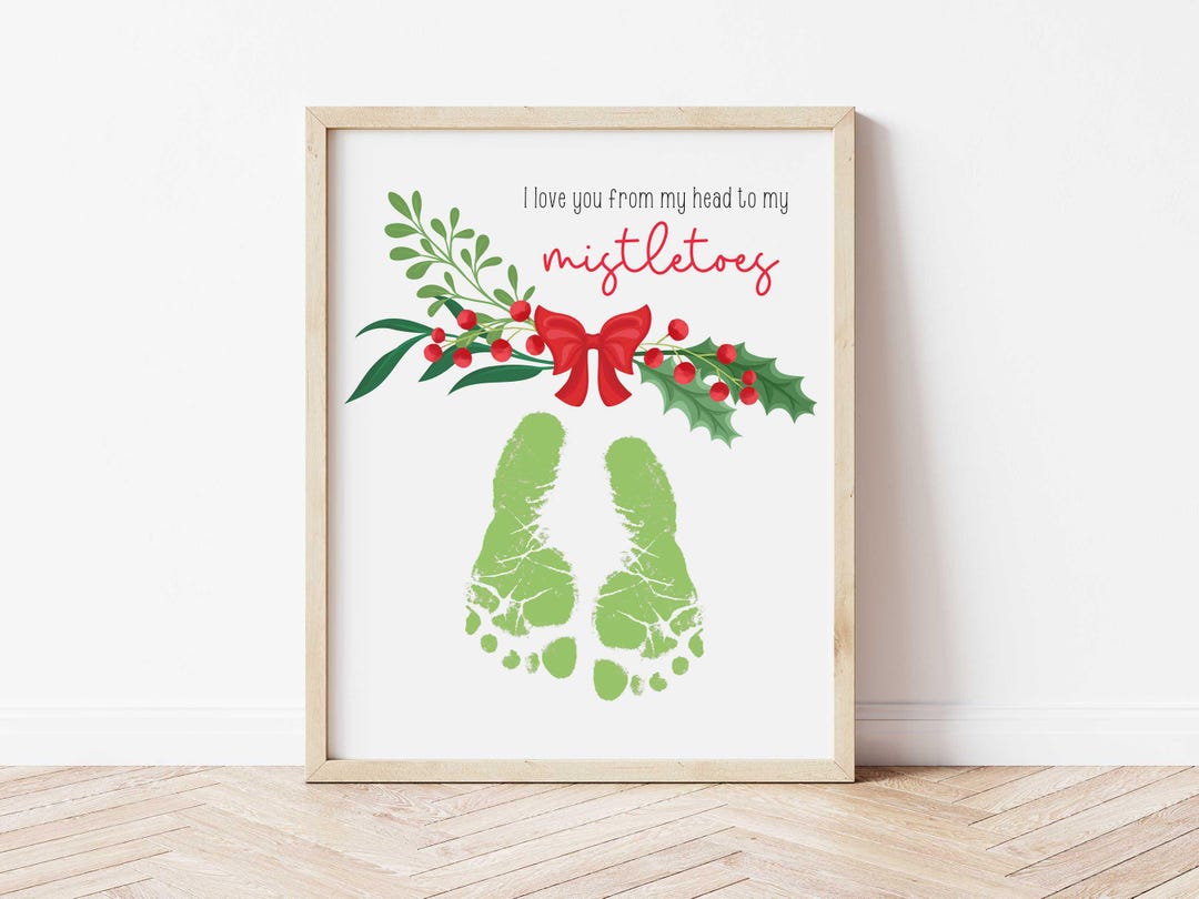Christmas Footprint Craft - Mistletoes Footprint Craft - Christmas ...