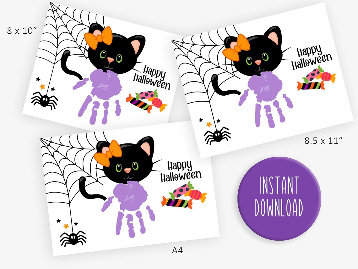 Halloween Handprint Craft - Preschool Halloween Craft - Children's ...