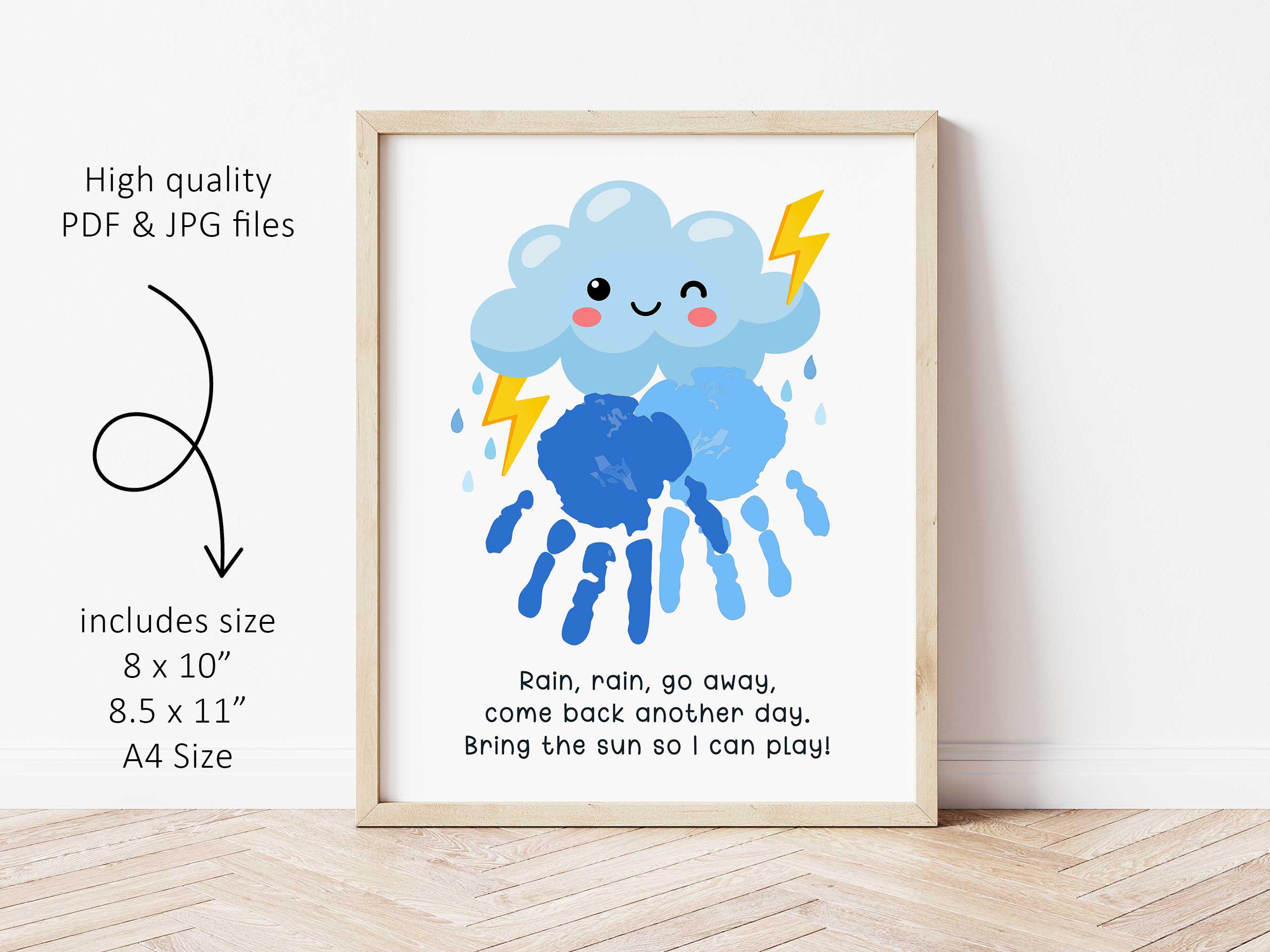 Rain Rain Go Away Handprint | Rainy Day Craft | Preschool and Toddlers ...