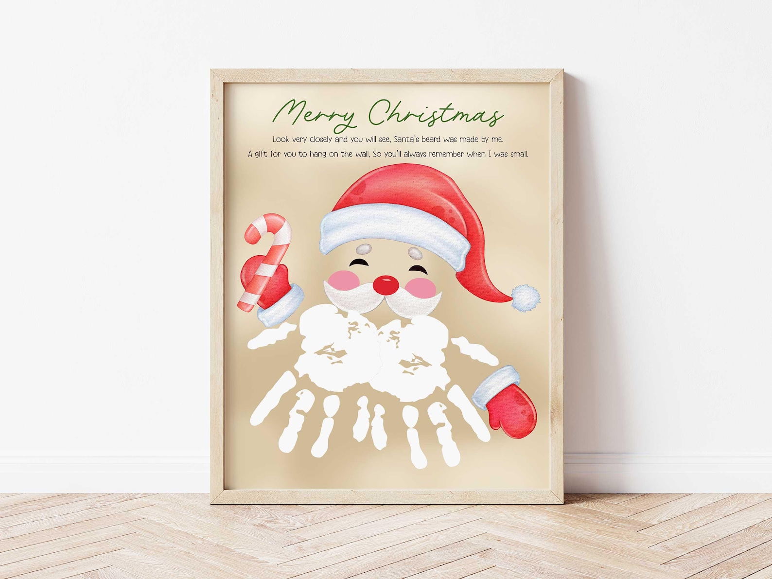 Christmas Handprint Craft - Santa Handprint Craft - Santa Handprint Art ...