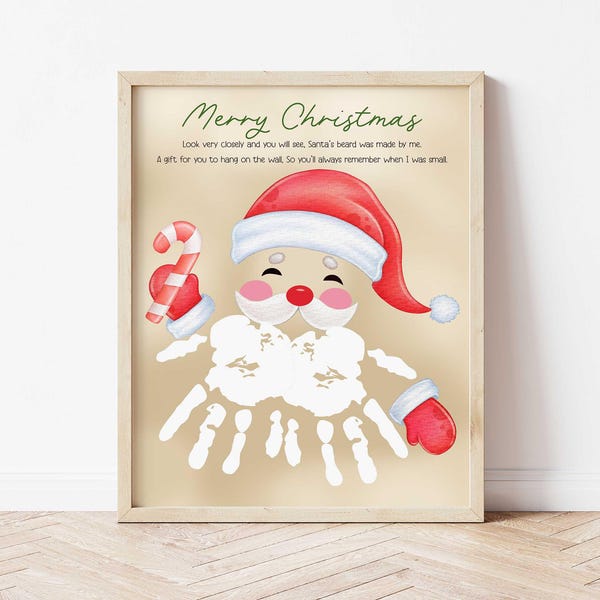 Santa Handprint - Etsy
