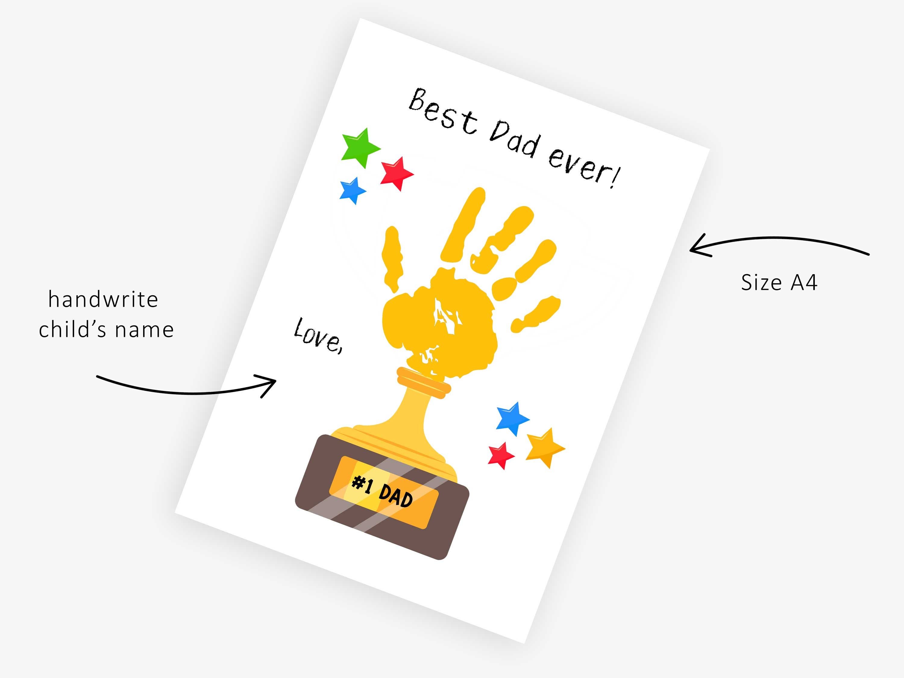 Handprint Craft for Dad Handprint Card for Dad Father's Day Handprint ...