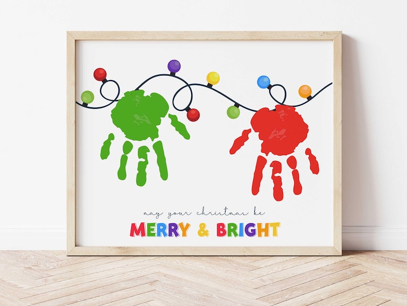 Christmas Handprint Craft - Merry and Bright Handprint Craft ...