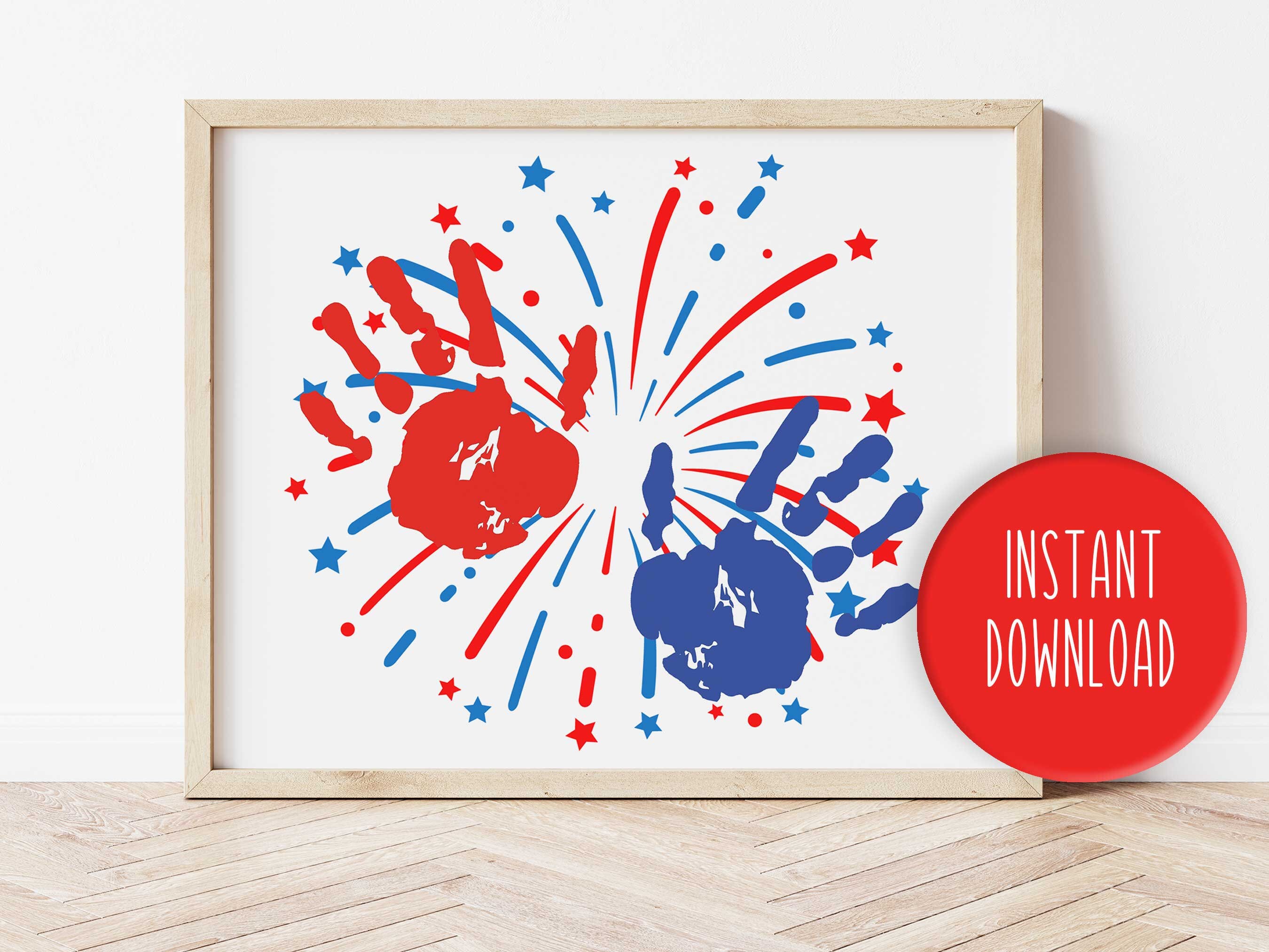 Handprint Art Craft - Fourth of July Craft - Fourth of July Handprint ...