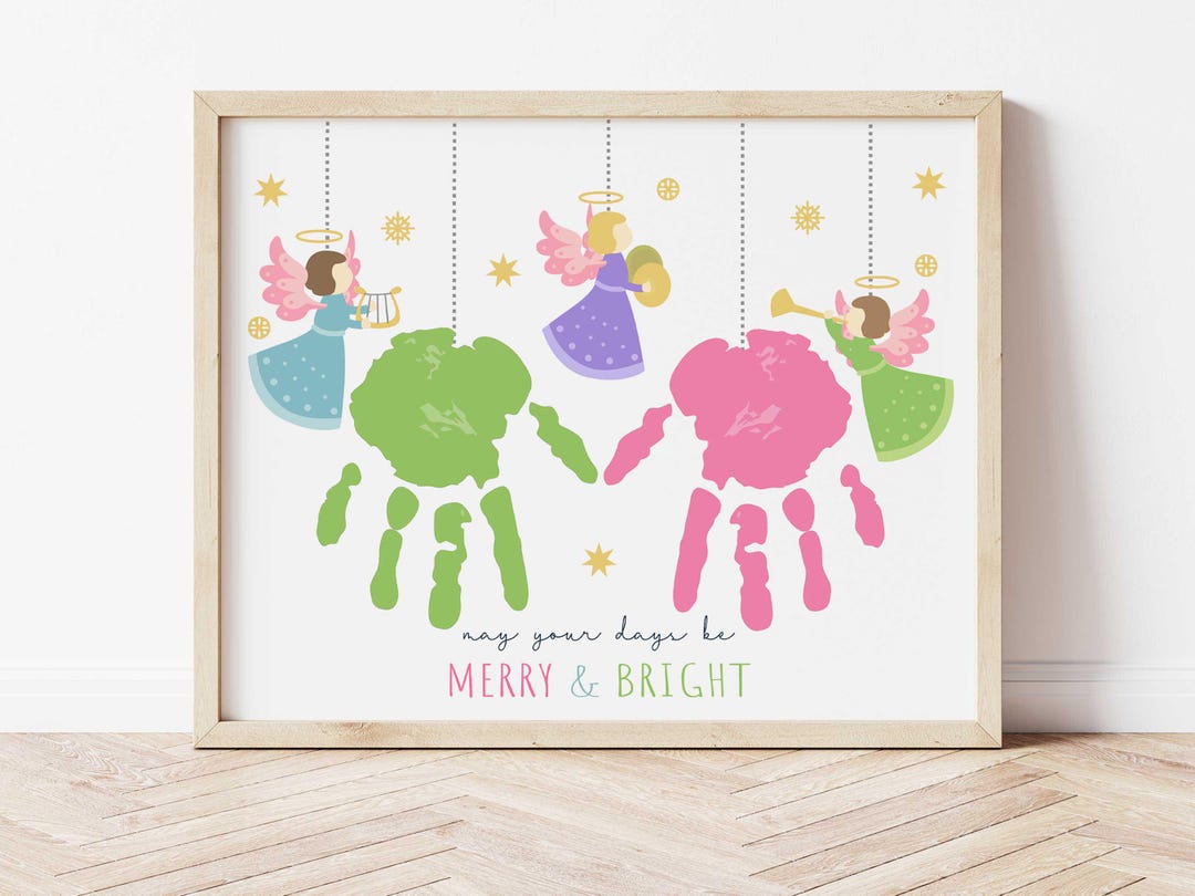 Christmas Handprint Craft - Girl's Handprint Craft - Angel Handprint ...
