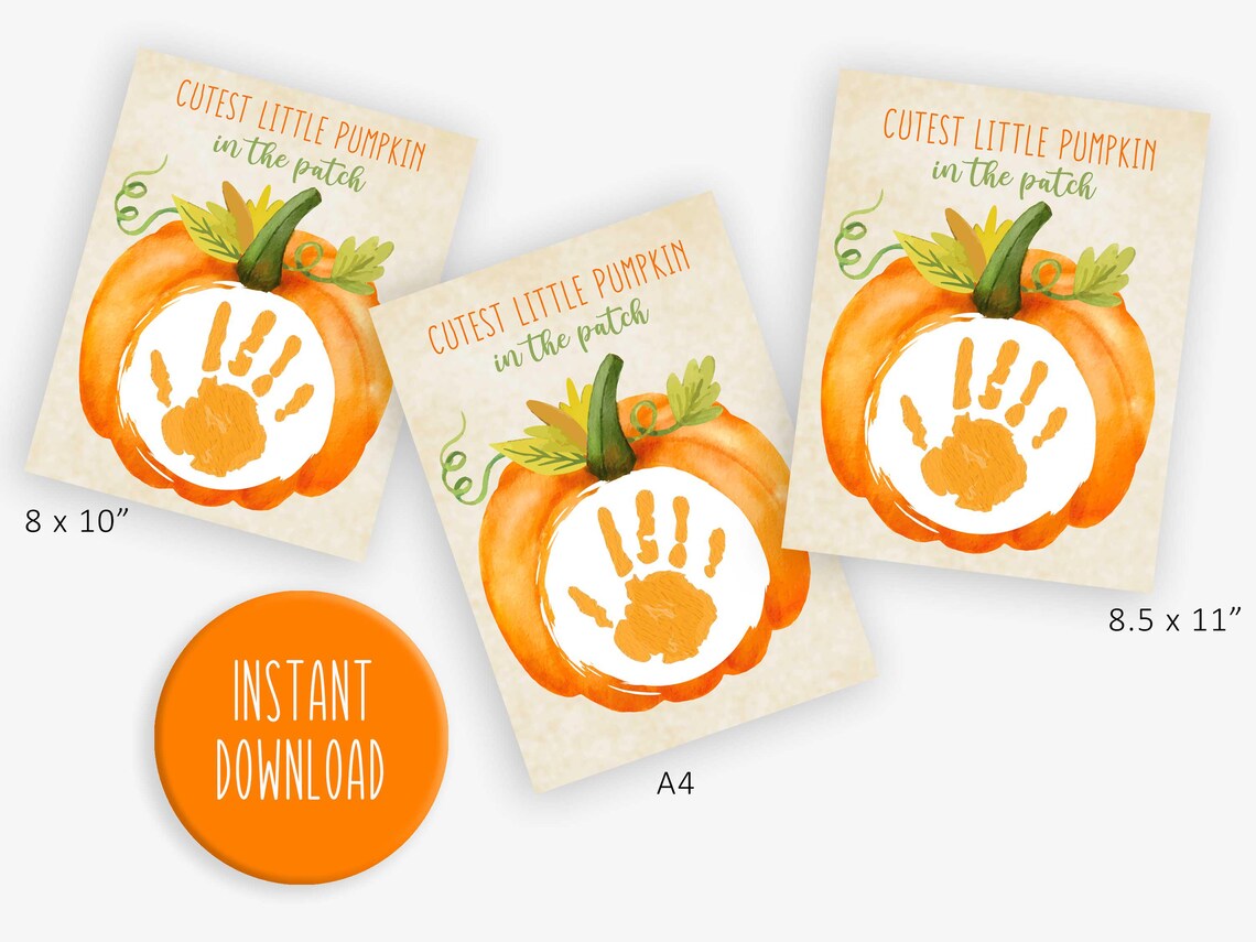 Pumpkin Handprint Craft - Preschool Pumpkin Craft - Halloween Handprint ...