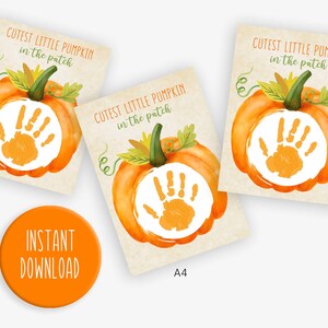 Pumpkin Handprint Craft - Preschool Pumpkin Craft - Halloween Handprint ...