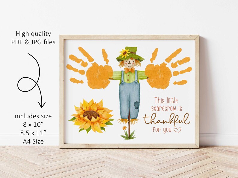 Autumn Handprint Craft - Scarecrow Handprint Craft - Thanksgiving Craft ...