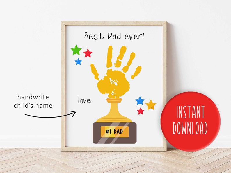 Handprint Craft for Dad - Handprint Card for Dad - Father's Day ...