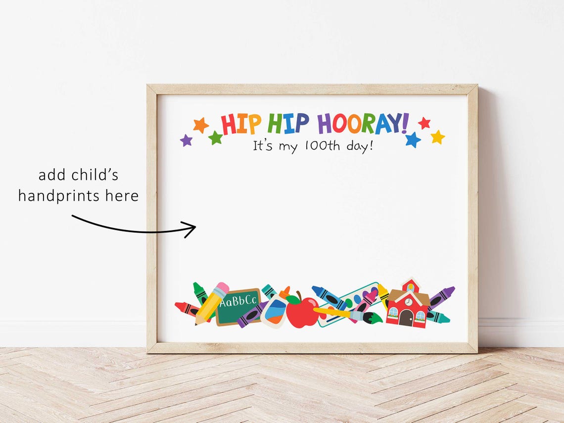100th Day of School Handprint Craft | Hip Hip Hooray It’s My 100th Day ...