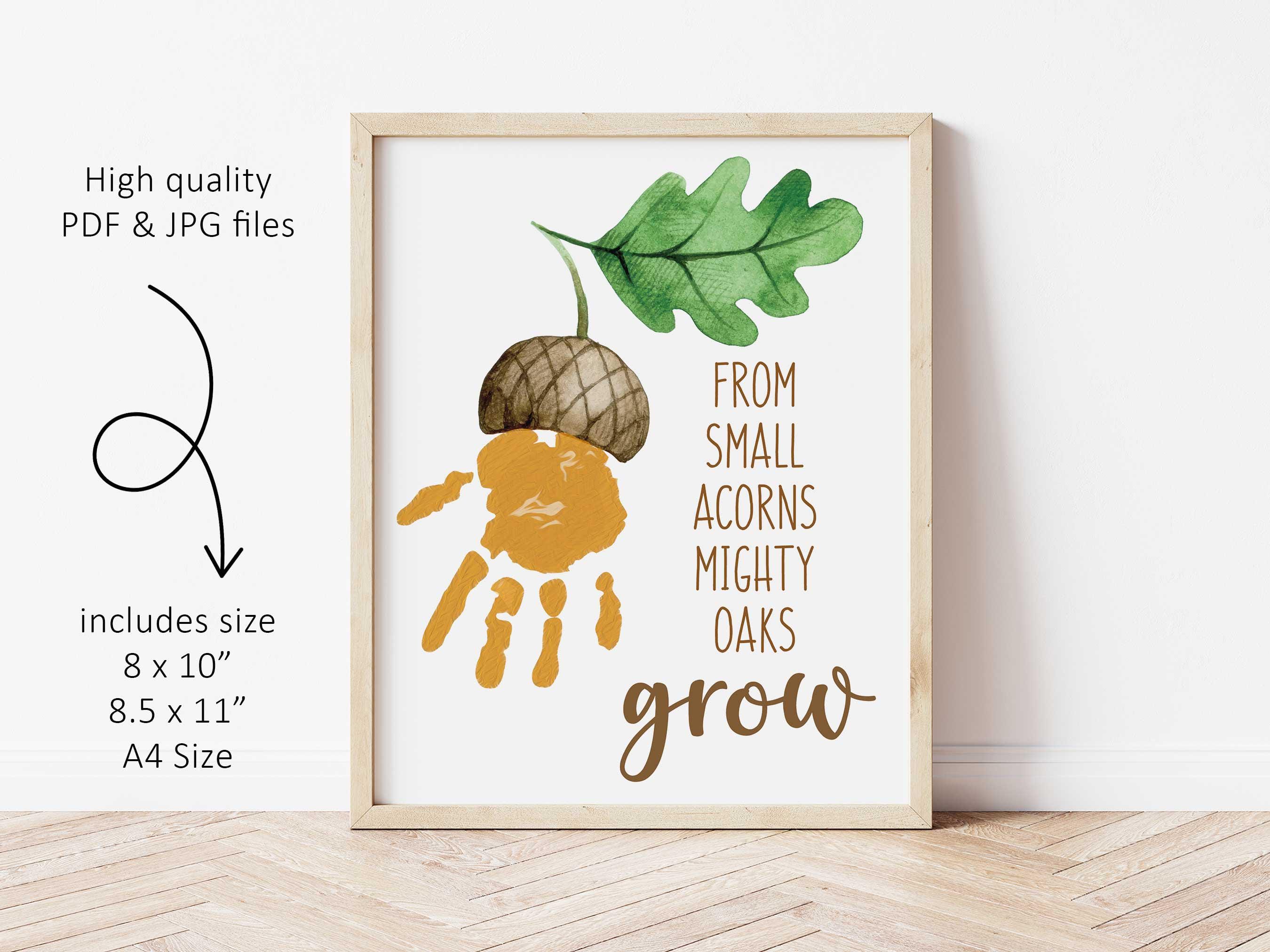 Fall Handprint Craft - Acorn Handprint Craft - Preschool Thanksgiving ...