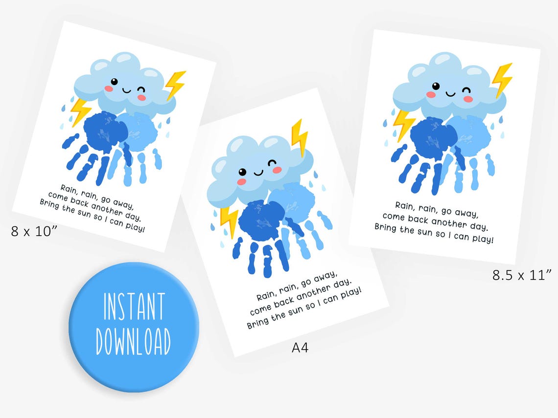 Rain Rain Go Away Handprint | Rainy Day Craft | Preschool and Toddlers ...