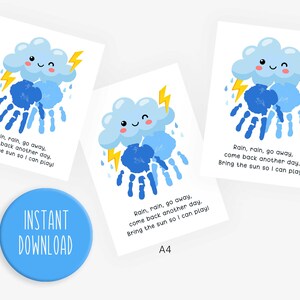 Rain Rain Go Away Handprint | Rainy Day Craft | Preschool and Toddlers ...