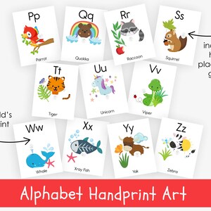 Alphabet Handprint - Animal Alphabet Handprint - Preschool Alphabet ...
