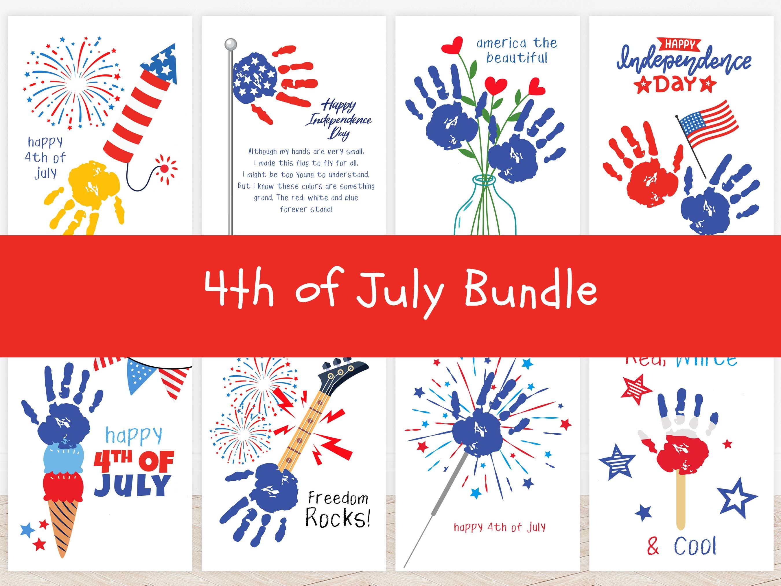 Handprint Art Craft - Fourth of July Craft - Fourth of July Handprint ...