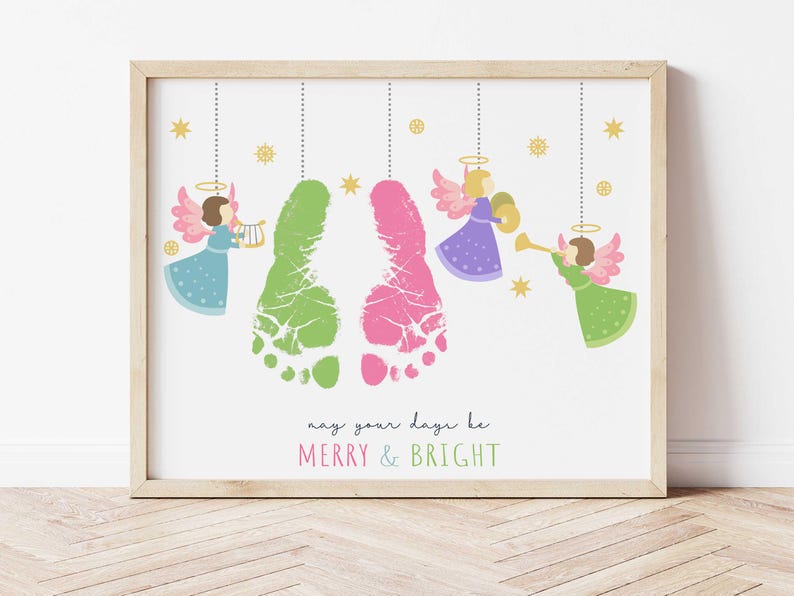Christmas Footprint Craft - Baby's First Christmas Keepsake - Girl's ...